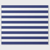 Navy Blue Nautical Stripes Wrapping Paper | Zazzle
