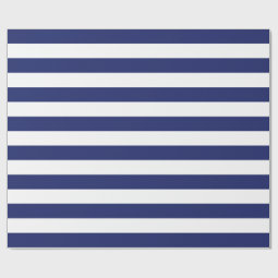Navy Blue Nautical Stripes Wrapping Paper | Zazzle