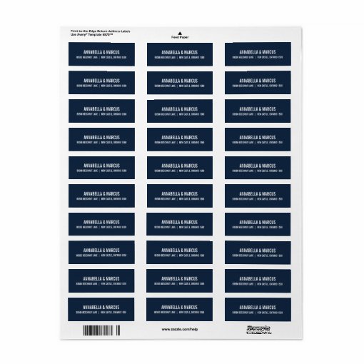 Navy Blue Old Fashion Typography Address Label | Zazzle