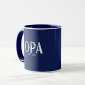Navy Blue Opa Year Established Mug | Zazzle