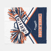 Navy Blue, Orange & White Cheerleader Fleece Blanket | Zazzle