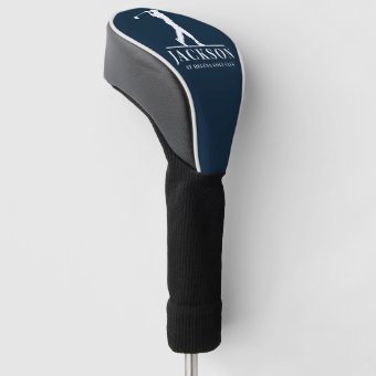 Navy Blue Personalized Monogram Golf Swing Golf Head Cover | Zazzle