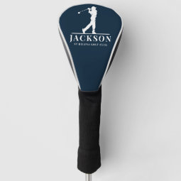 Navy Blue Personalized Monogram Golf Swing Golf Head Cover | Zazzle
