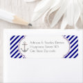 Navy blue, pink anchor nautical wedding label | Zazzle