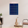 Navy Blue, Pink and Gold - 16 Seating Chart | Zazzle