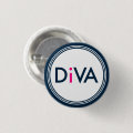 Navy-blue & Pink Diva-Text Design Pinback Button | Zazzle