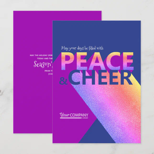 Navy Blue, Pink, Word Art Company Holiday Card | Zazzle