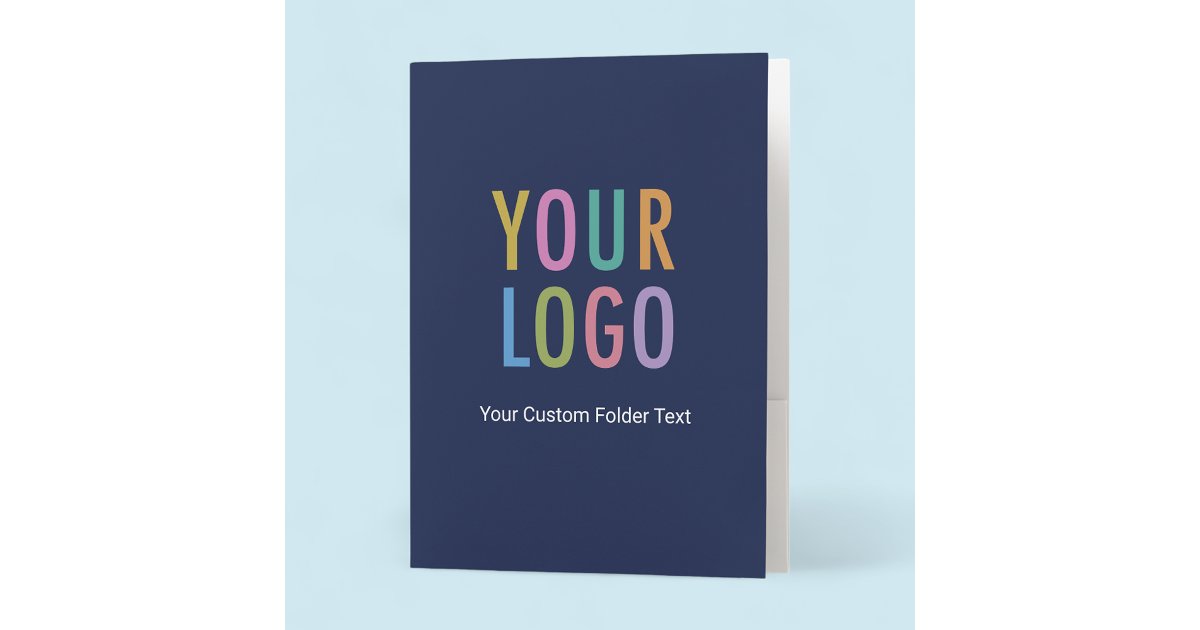 Navy Blue Pocket Presentation Folder Personalized | Zazzle