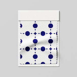 Navy Blue Geometric Dots Pattern Fabric | Zazzle