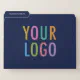 Navy Blue Presentation File Folders Business Logo | Zazzle