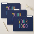 Navy Blue Presentation File Folders Business Logo | Zazzle
