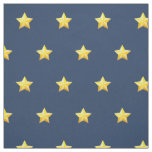 Gold Stars Pattern Navy Blue ID497 Fabric | Zazzle