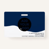 Navy blue professional nurse photo logo code badge | Zazzle