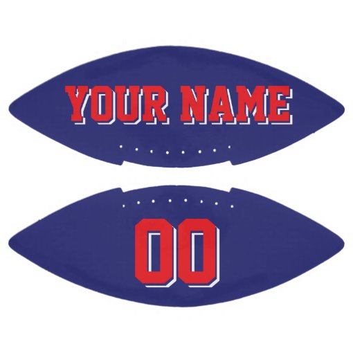 NAVY BLUE RED AND WHITE Custom Football | Zazzle