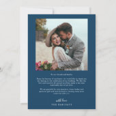 Navy Blue Retro Love & Thanks White Arch Wedding Thank You Card | Zazzle