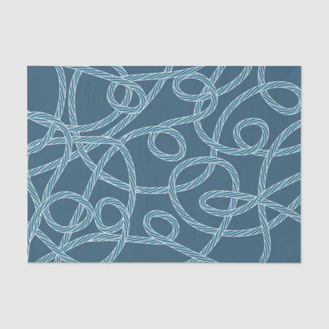 Navy Blue Rope Pattern Nautical Tissue Paper | Zazzle