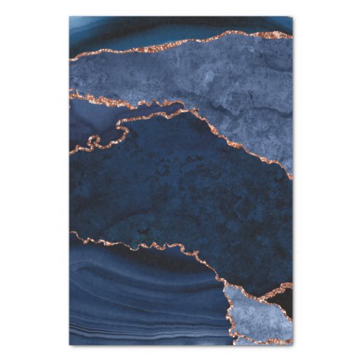 Navy Blue Rose Gold Agate Geode Modern Abstract Tissue Paper | Zazzle