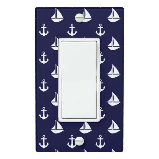 Navy Blue Love Anchor Nautical Light Switch Cover | Zazzle.com