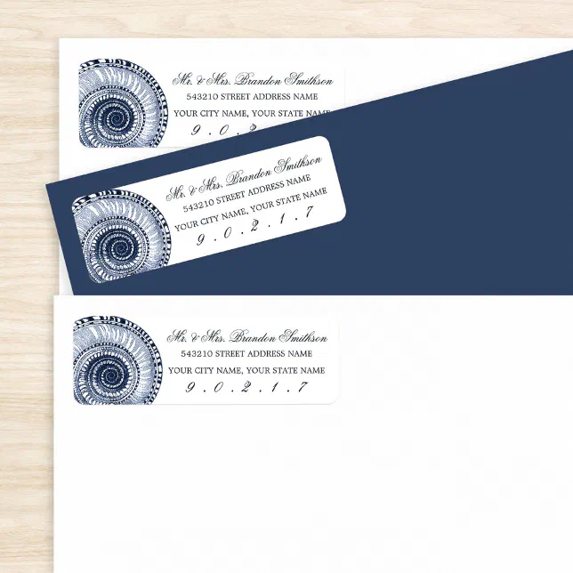 Navy Blue Sea Shell Address Label | Zazzle