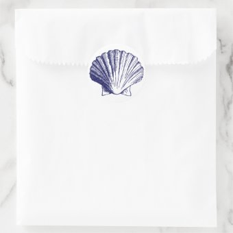 Navy Blue Sea Shell Sticker | Zazzle