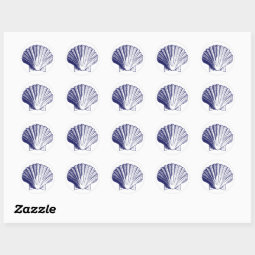 Navy Blue Sea Shell Sticker | Zazzle