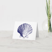 Navy Blue Sea Shell Thank You Note Cards | Zazzle