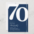 Navy Blue Seventy 70th Birthday Party Invitation | Zazzle
