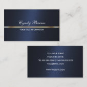 Navy Blue Shimmer with Gold Business Card | Zazzle