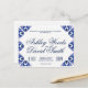 Navy Blue Side Border Wedding Invitation Postcard | Zazzle