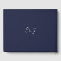 Navy Blue Signature Script Wedding Guest Book | Zazzle