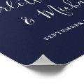 Navy Blue Signature Script Wedding Welcome Sign | Zazzle