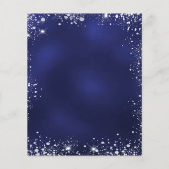 Navy blue silver glitter budget wedding invitation | Zazzle