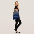 Navy Blue Silver Glitter Wedding Mother Of Bride Tote Bag | Zazzle
