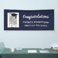 Navy Blue Silver GRAD | Custom Color | Graduation Banner | Zazzle