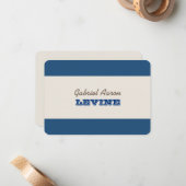 Navy Blue & Silver Note Card | Zazzle