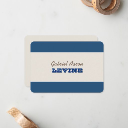 Navy Blue & Silver Note Card | Zazzle