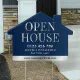 Navy Blue & Silver Open House Property Sale Yard Sign | Zazzle
