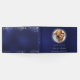 Navy blue silver photo sparkles wedding guest book | Zazzle