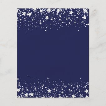 Navy blue silver stars budget wedding invitation flyer | Zazzle