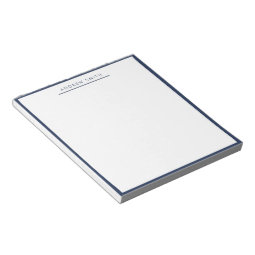 Navy Blue Simple Line Modern Classic Minimalist Notepad | Zazzle