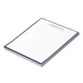 Navy Blue Simple Line Modern Classic Minimalist Notepad | Zazzle