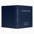 Navy Blue Simple Minimal Business Logo Promotional 3 Ring Binder | Zazzle