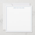 Navy Blue Simple Minimalist Thin Border Square Note Card | Zazzle
