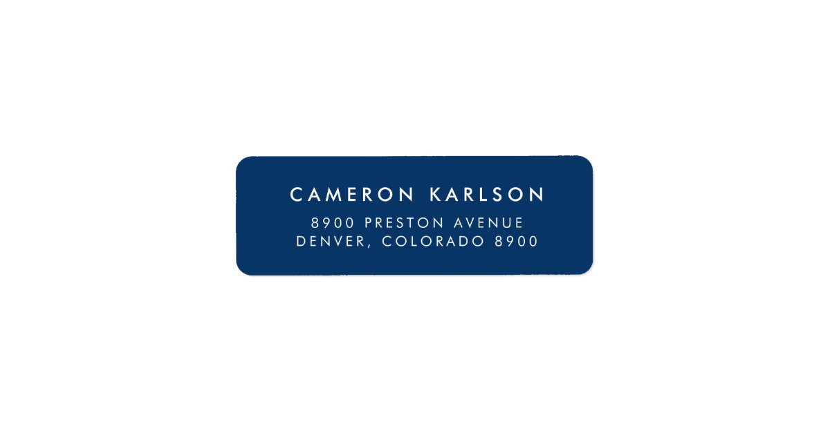 Navy Blue Simple San Serif Typography Label | Zazzle