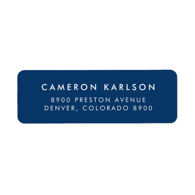 Navy Blue Simple San Serif Typography Label | Zazzle