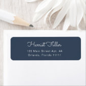 Navy Blue Simple Script Return Address Label | Zazzle