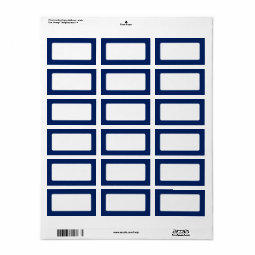 Navy blue solid color border blank label | Zazzle