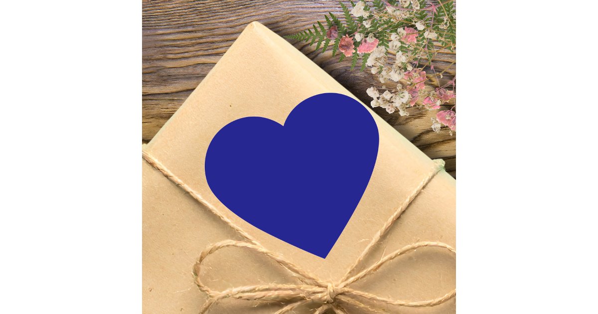 Navy Blue Solid Color | Classic | Elegant Heart Sticker | Zazzle