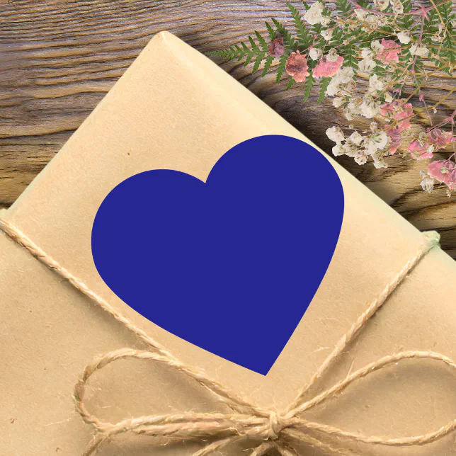 Navy Blue Solid Color | Classic | Elegant Heart Sticker | Zazzle