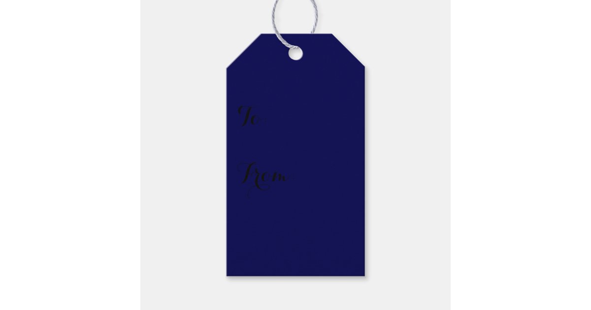 Navy Blue Solid Color Customize It Gift Tags | Zazzle.com